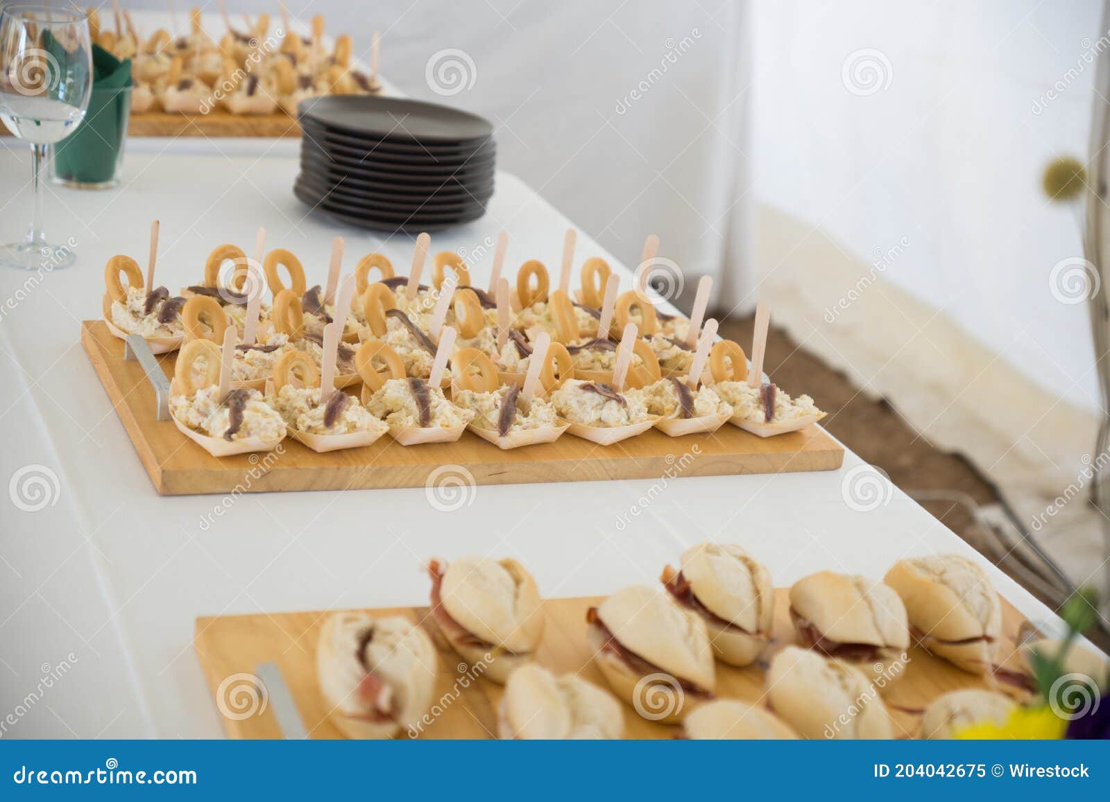 Detail of buffet starters stock image. Image of traditional - 204042675