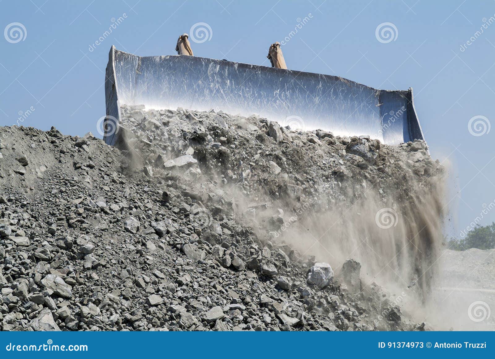 Detail of Bulldozer Bucket in Action Stock Image - Image of heavy ...