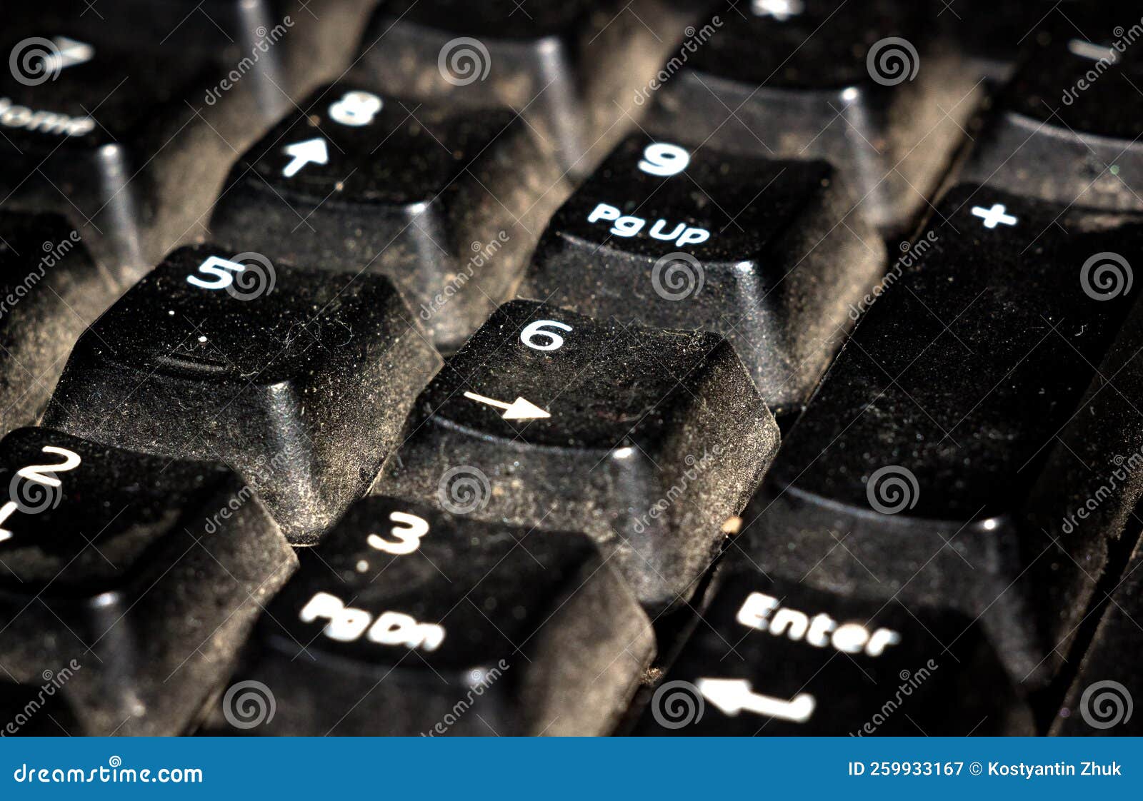 A Fragment of a Dirty Computer Keyboard. Selective Focus Stock Image ...