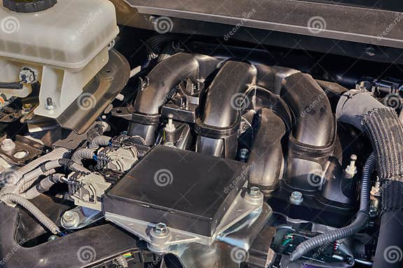 Car Engine Bay stock photo. Image of internal, block - 101382544
