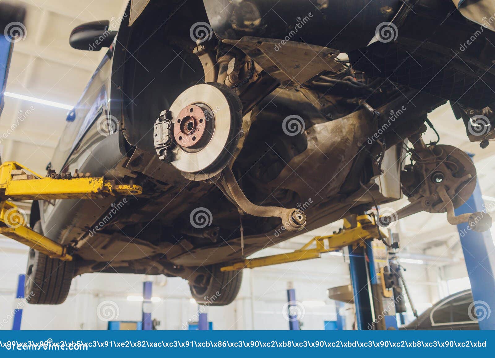 Detail of a Car Engine Room without an Engine Compartment. Stock Photo ...
