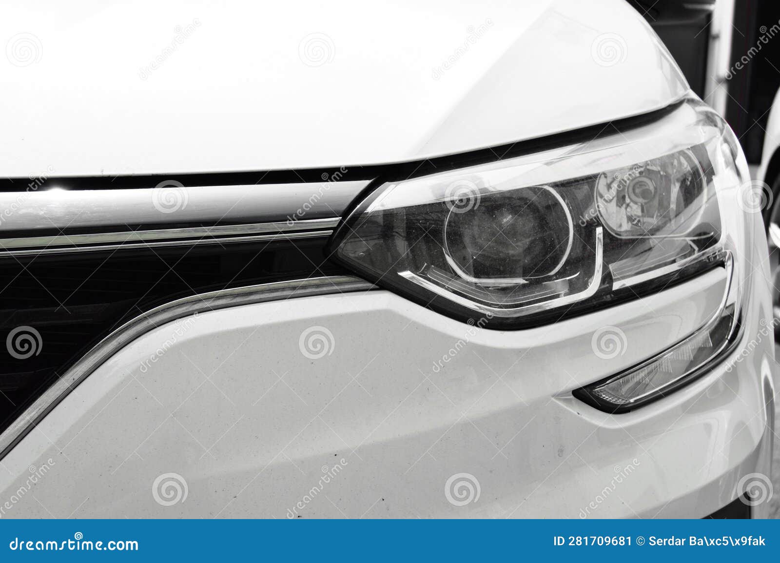 Detail of Car Headlights Lamp, White Modern Car Front Lamp Stock Image ...