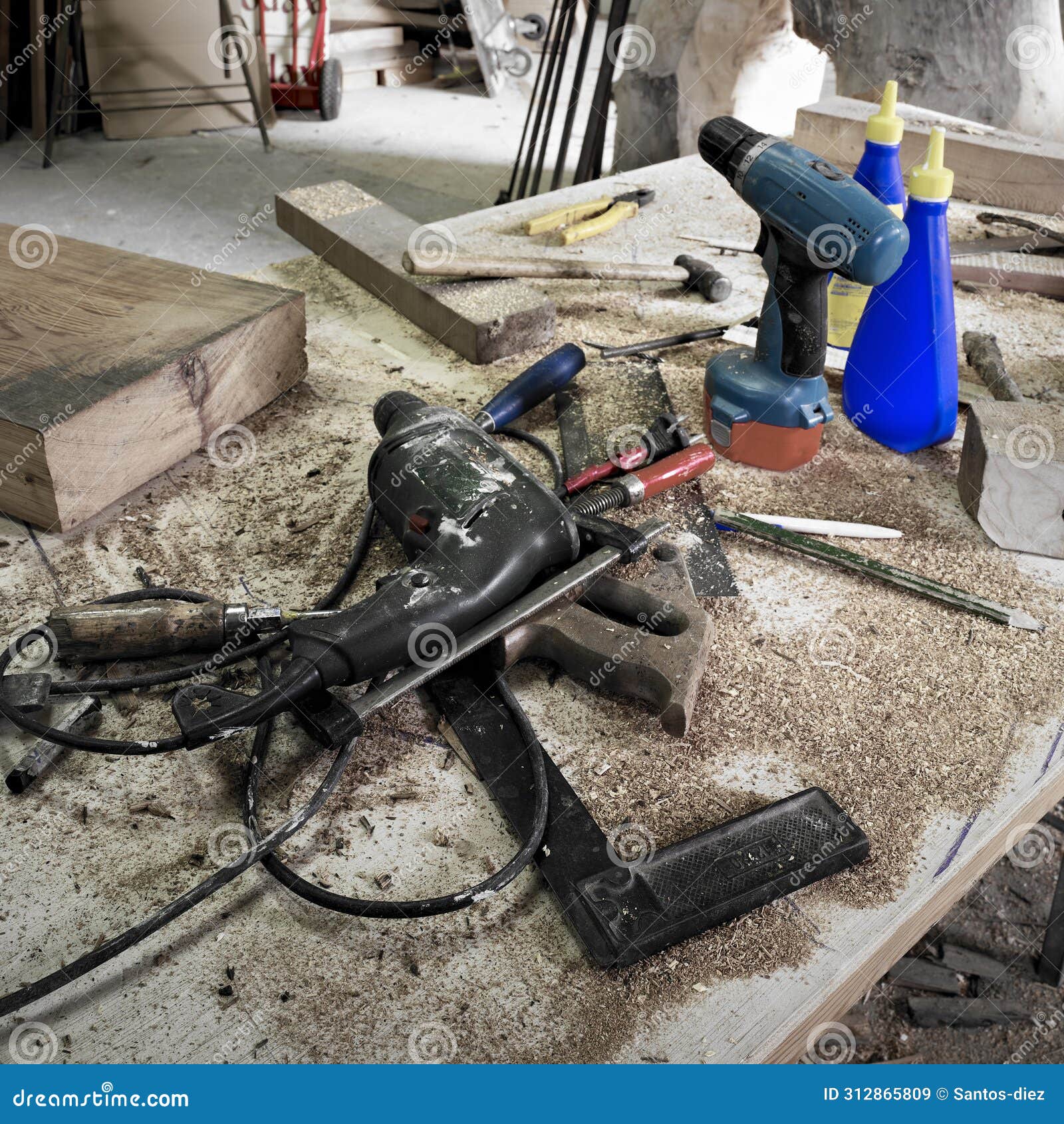 Carpintery workbench stock image. Image of lumberjack - 312865809