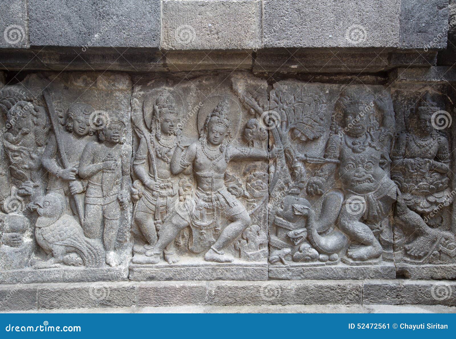 Detail of Carved Relief at Prambanan Stock Image - Image of buddhism ...