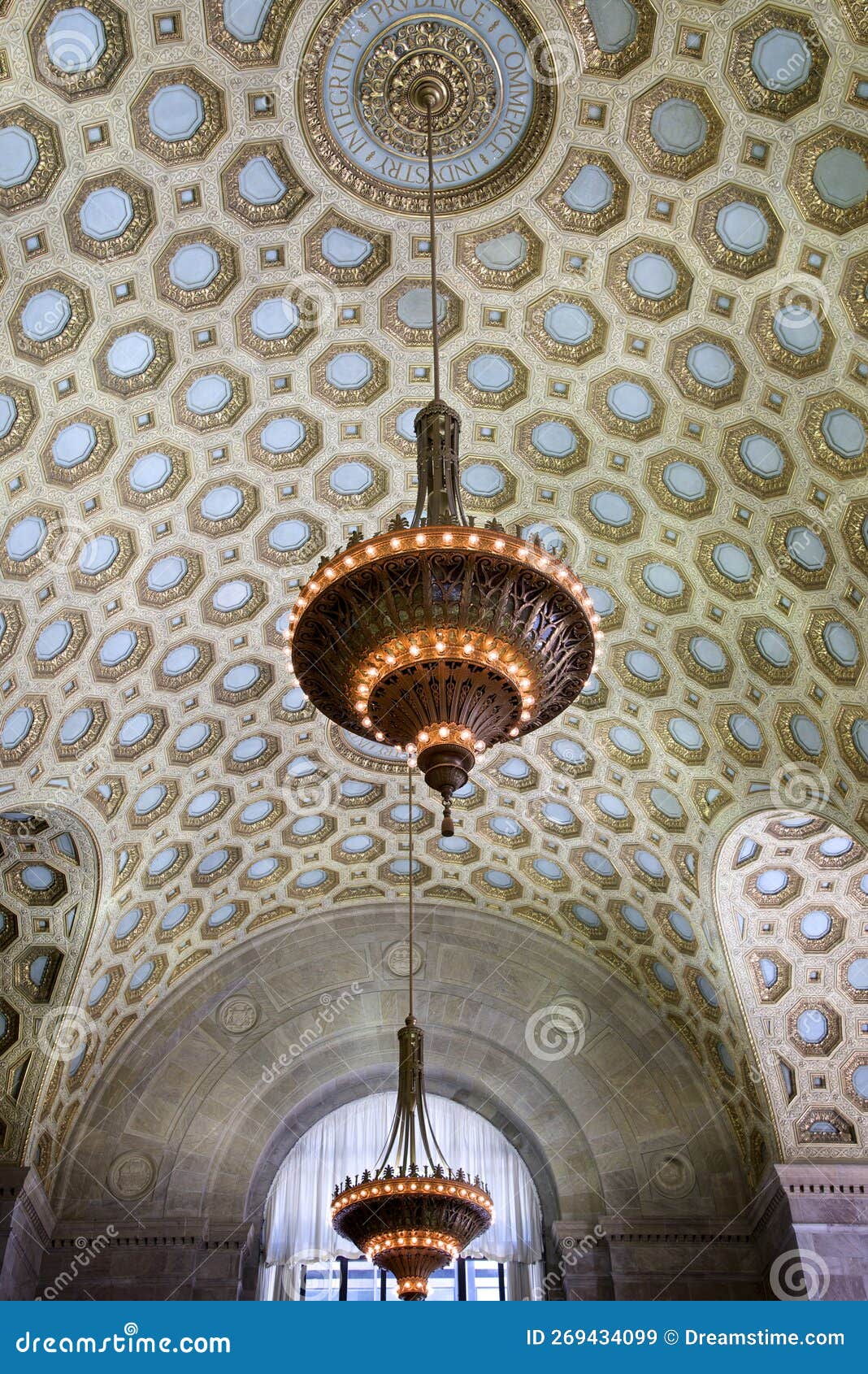 Detail of the Ceiling on a Bank Building Editorial Stock Image - Image ...
