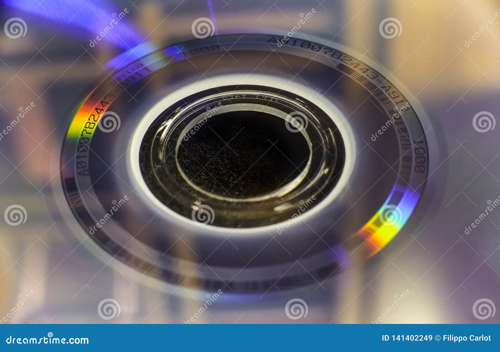 Detail of the Central Hole of a Compact Disc Stock Image - Image of ...