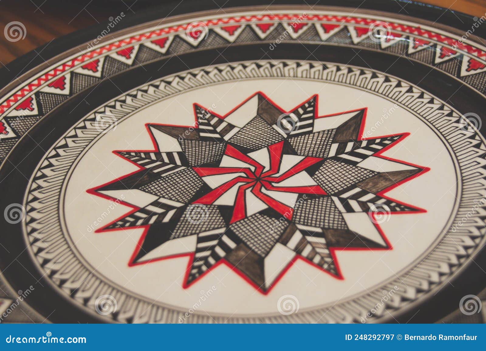 Detail of Ceramic Plates with Abstract Design Stock Image - Image of ...