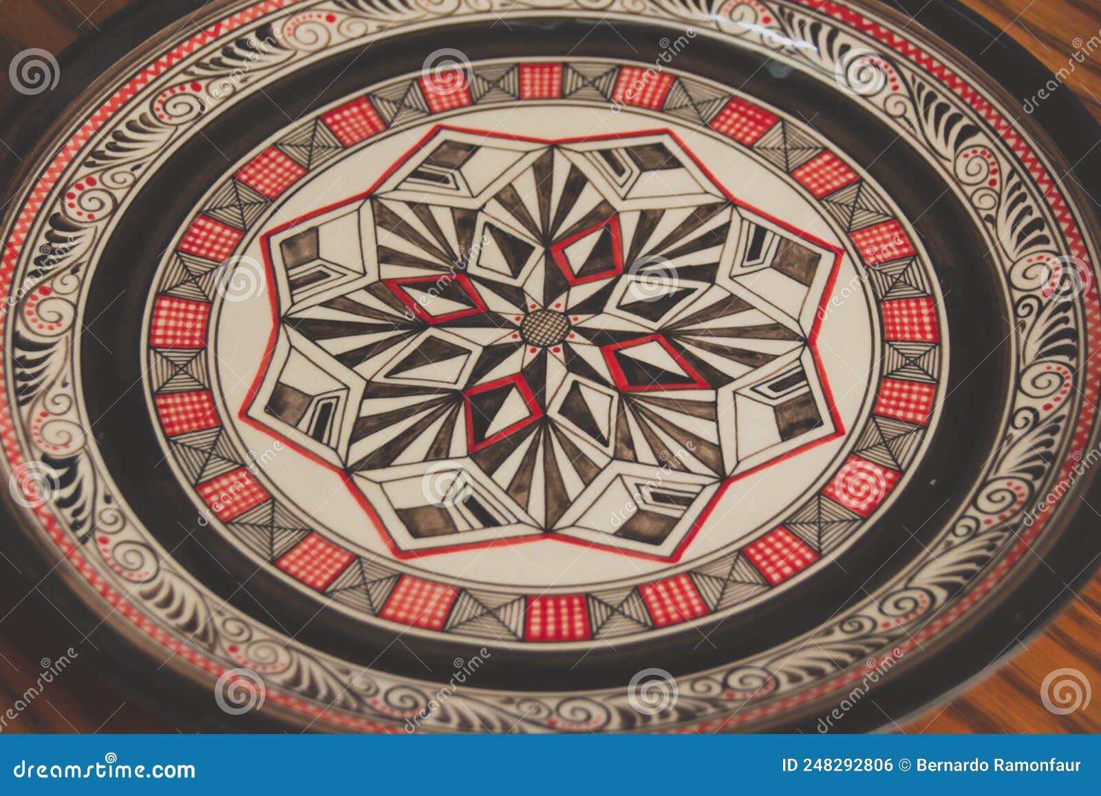 Detail of Ceramic Plates with Abstract Design Stock Photo - Image of ...