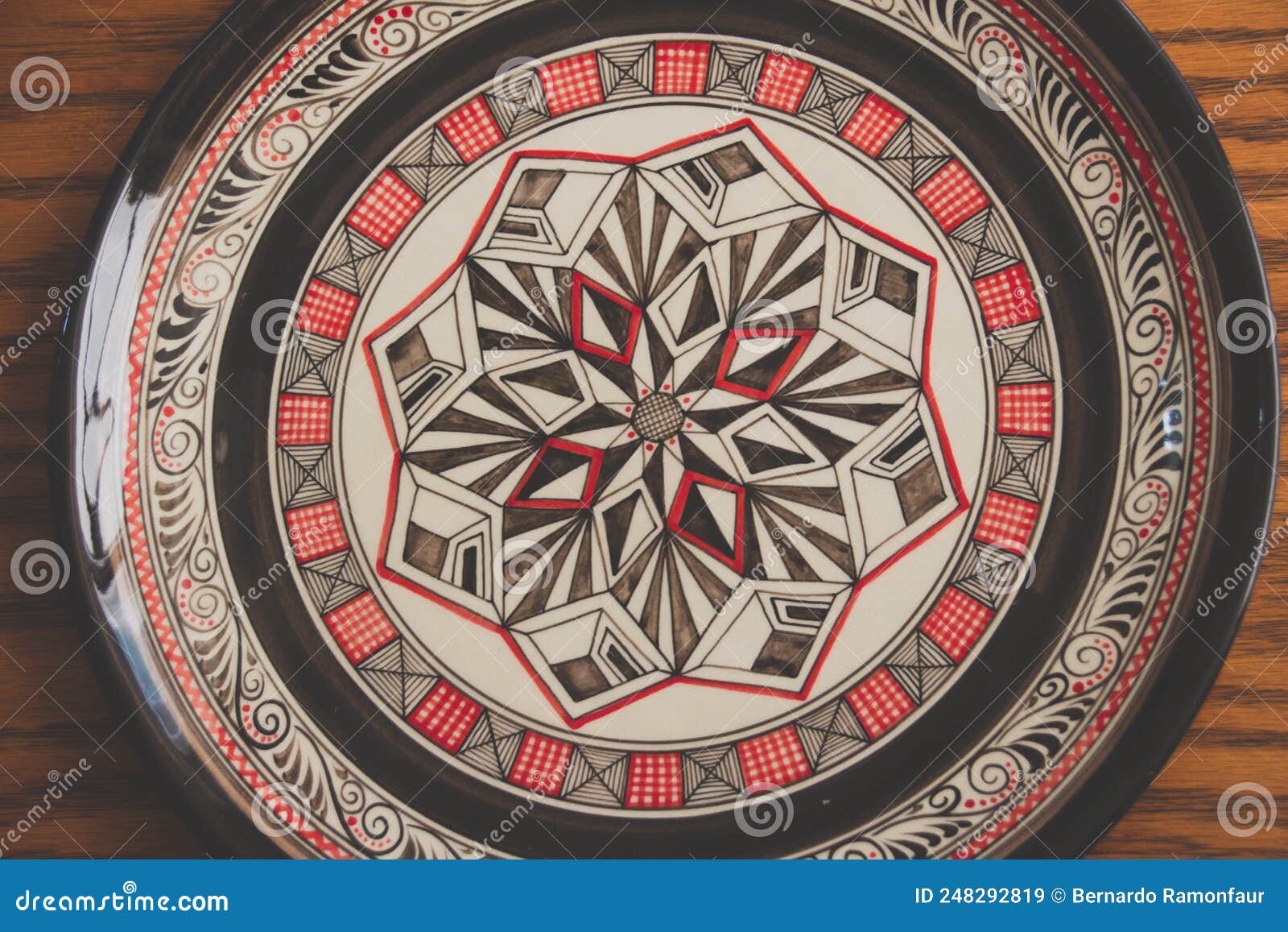 Detail of Ceramic Plates with Abstract Design Stock Image - Image of ...