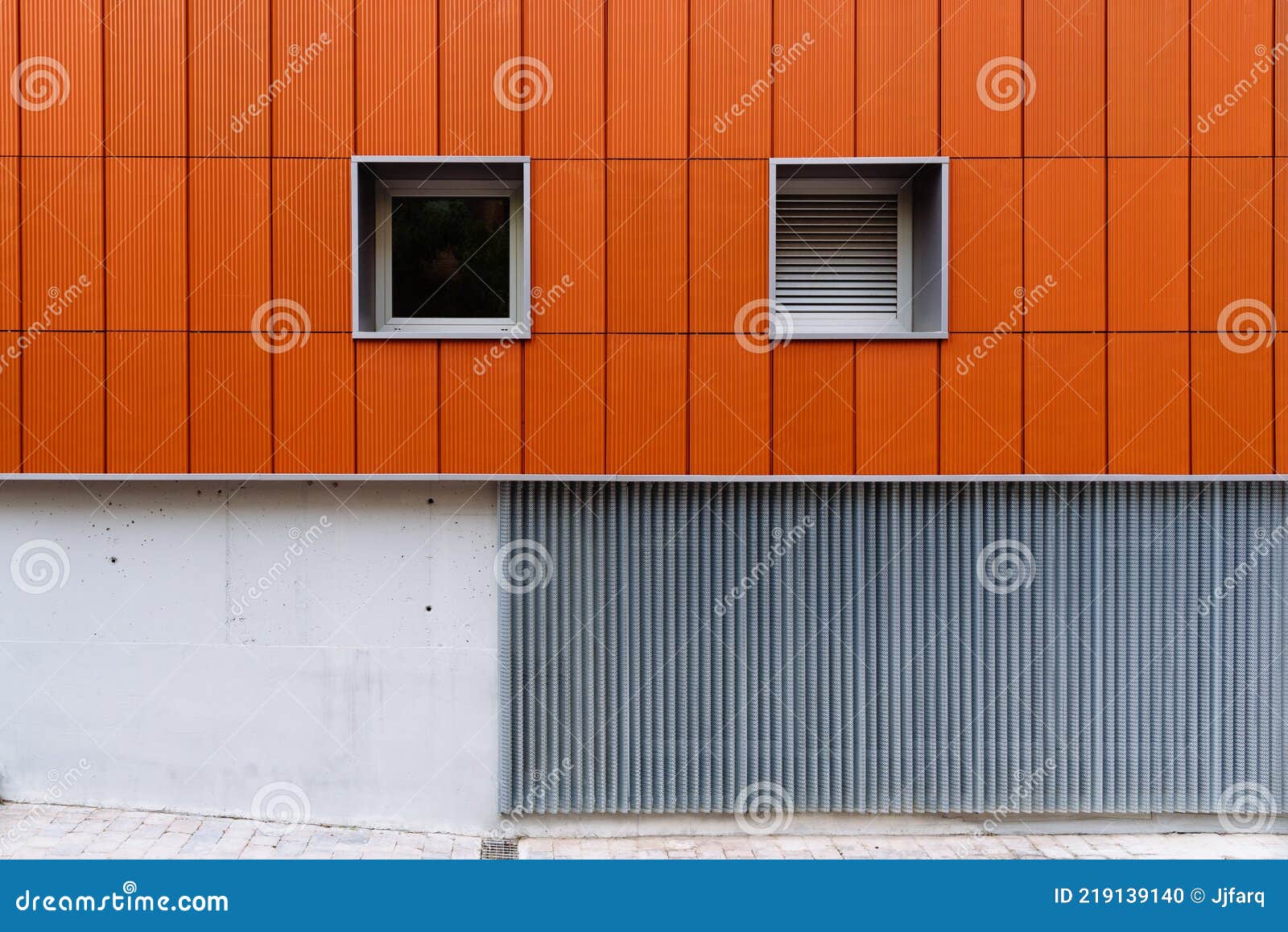 Detail Of Ceramic Ventilated Facade With Two Windows With Steel And ...