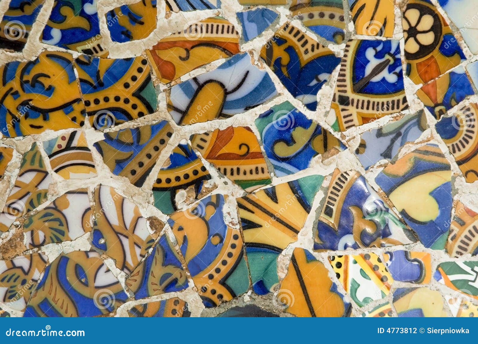 Detail of the Ceramics from the Gaudi Bench in Par Editorial ...