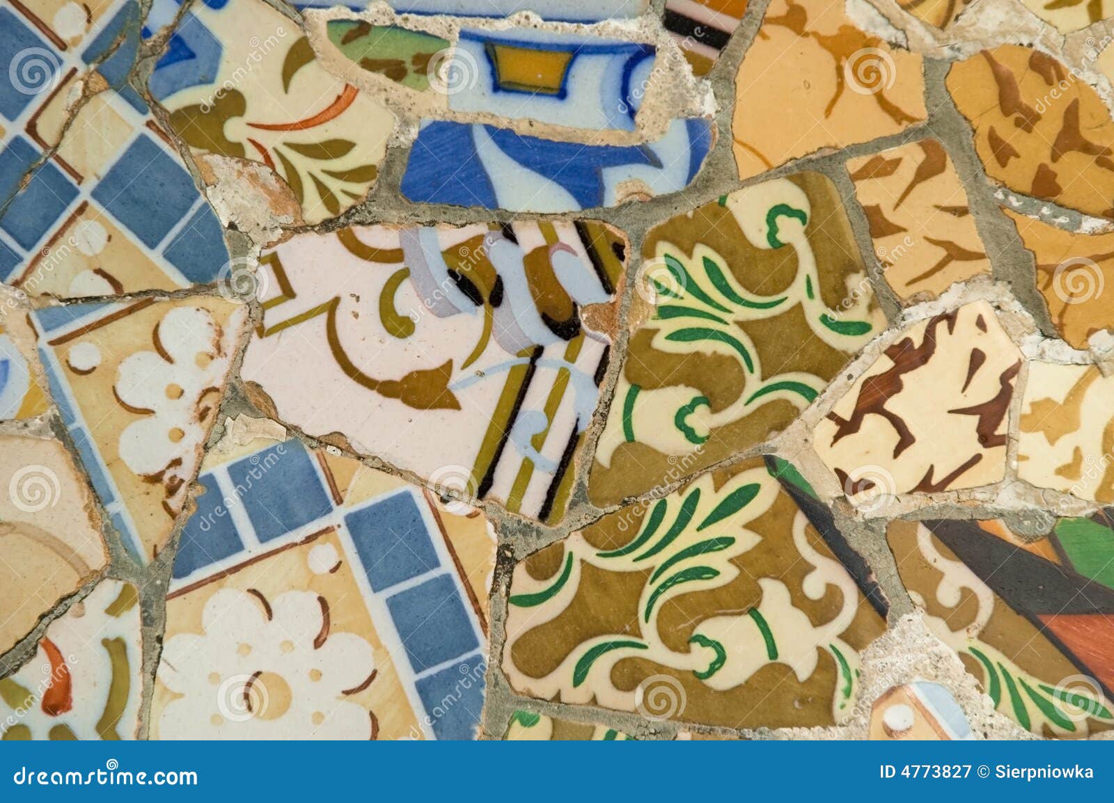 Detail of the Ceramics from the Gaudi Bench in Par Editorial ...