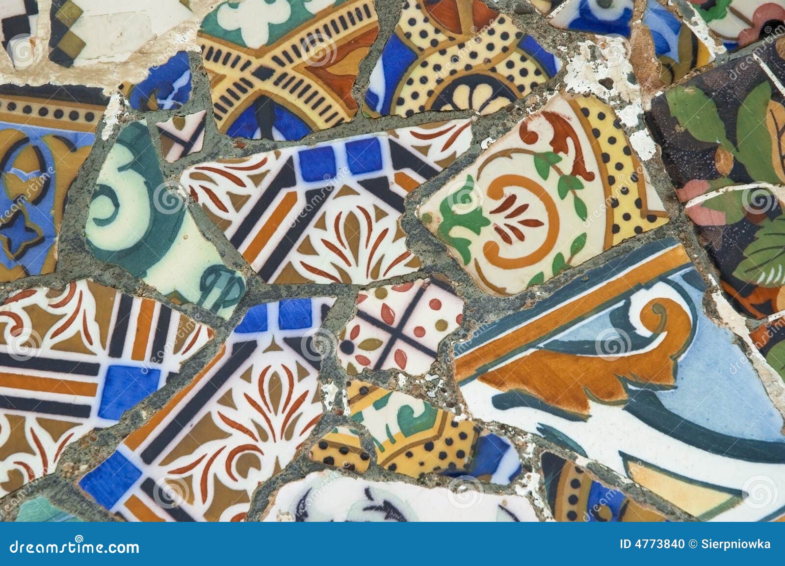 Detail of the Ceramics from the Gaudi Bench in Par Editorial Image ...