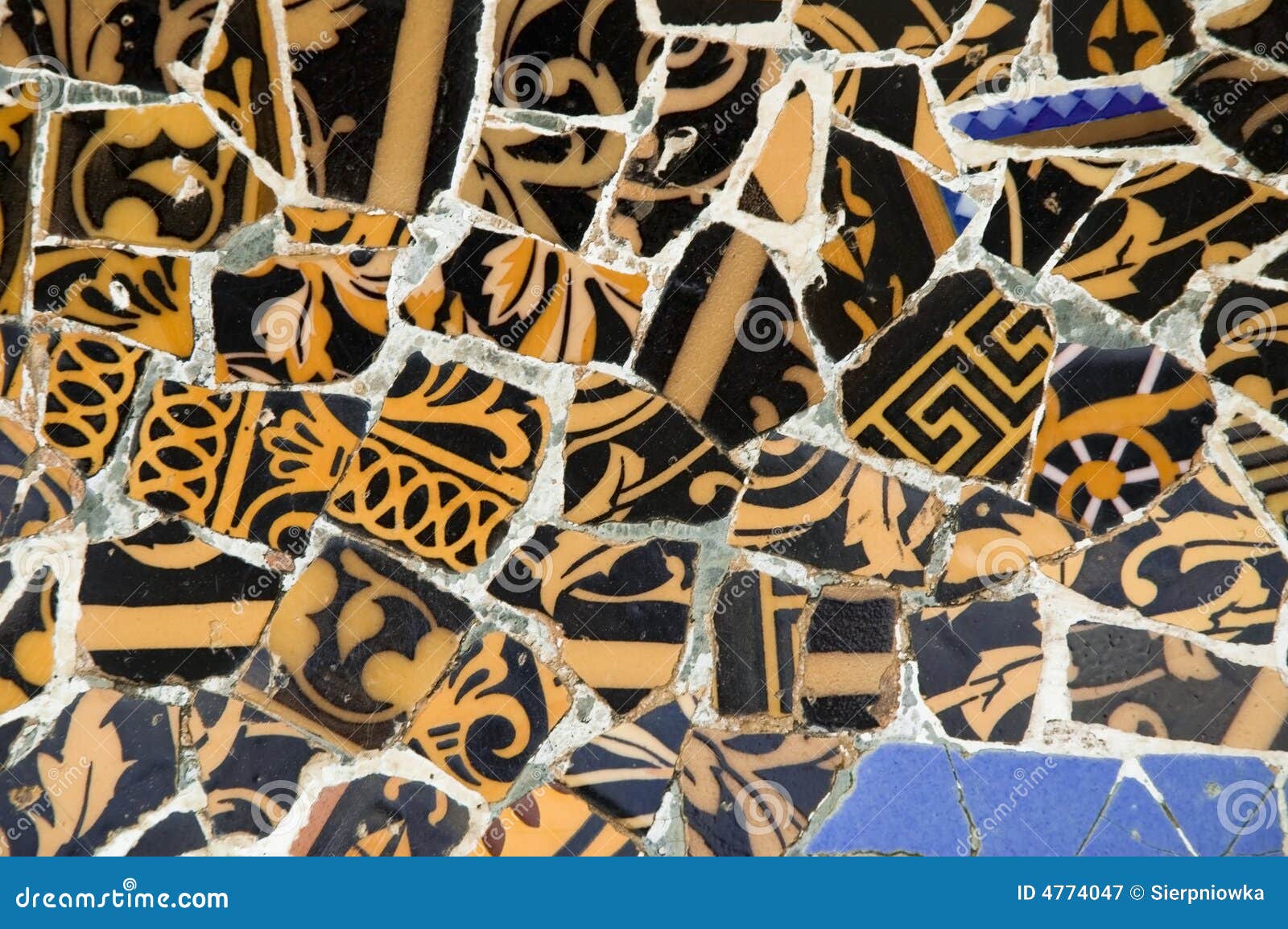 Detail of the Ceramics from the Gaudi Bench in Par Stock Image - Image ...