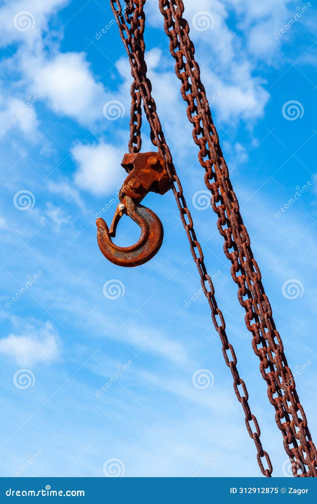 Detail of a chain and hook stock image. Image of hook - 312912875