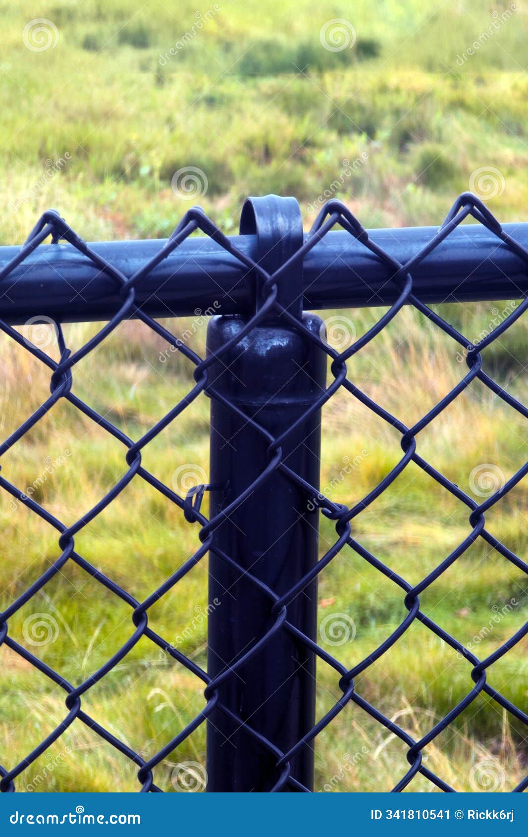 Detail of Chain Link Fence Attached To Support Pole Stock Image - Image ...