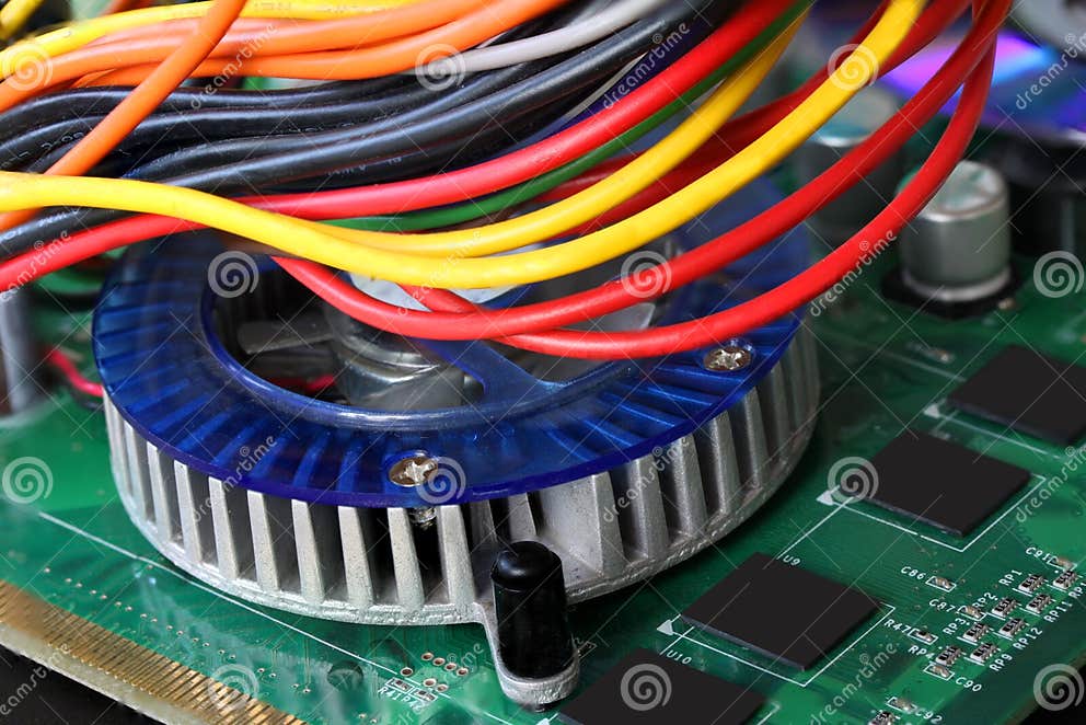 Detail of the Circuits, Cables and Boards Inside a Cpu from a Pc ...