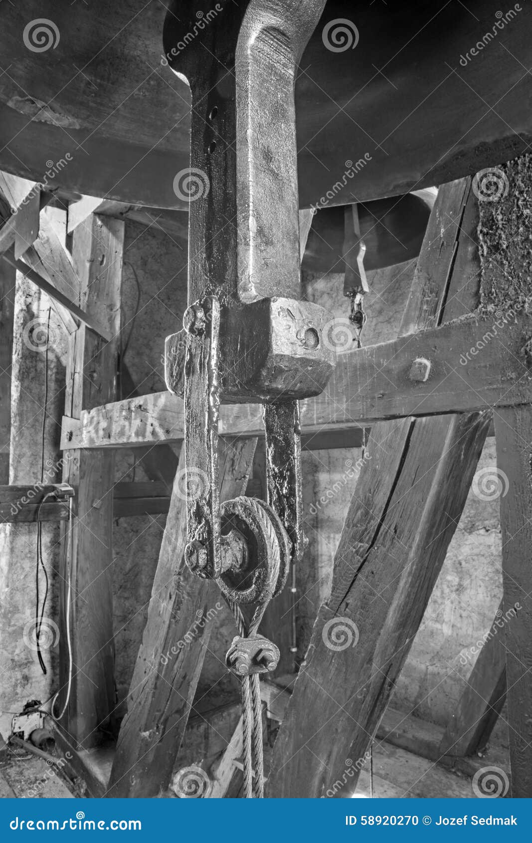 Detail of clapper of bell stock photo. Image of mechanism - 58920270