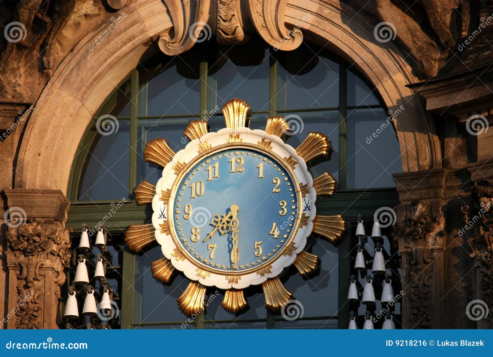 Detail of clock in Dresden stock photo. Image of time - 9218216