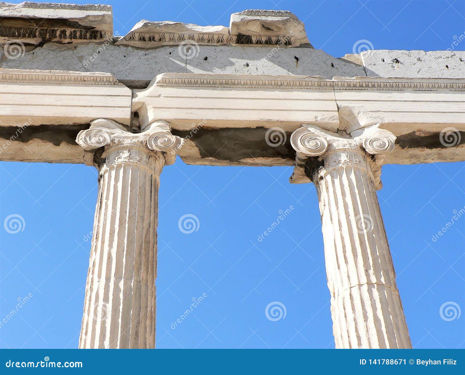 Detailed and Close-up View of Ancient Greek Columns. Stock Image ...