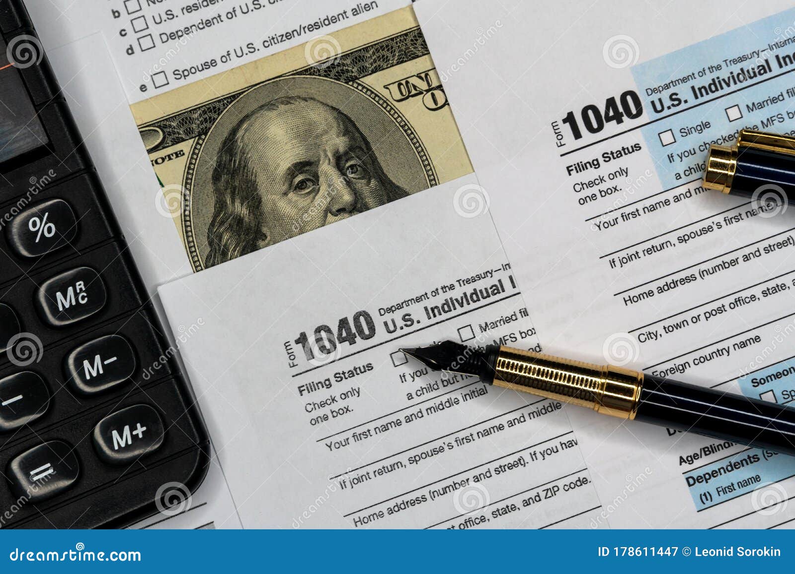 Detail Closeup of Current Tax Forms for IRS Filing Editorial ...