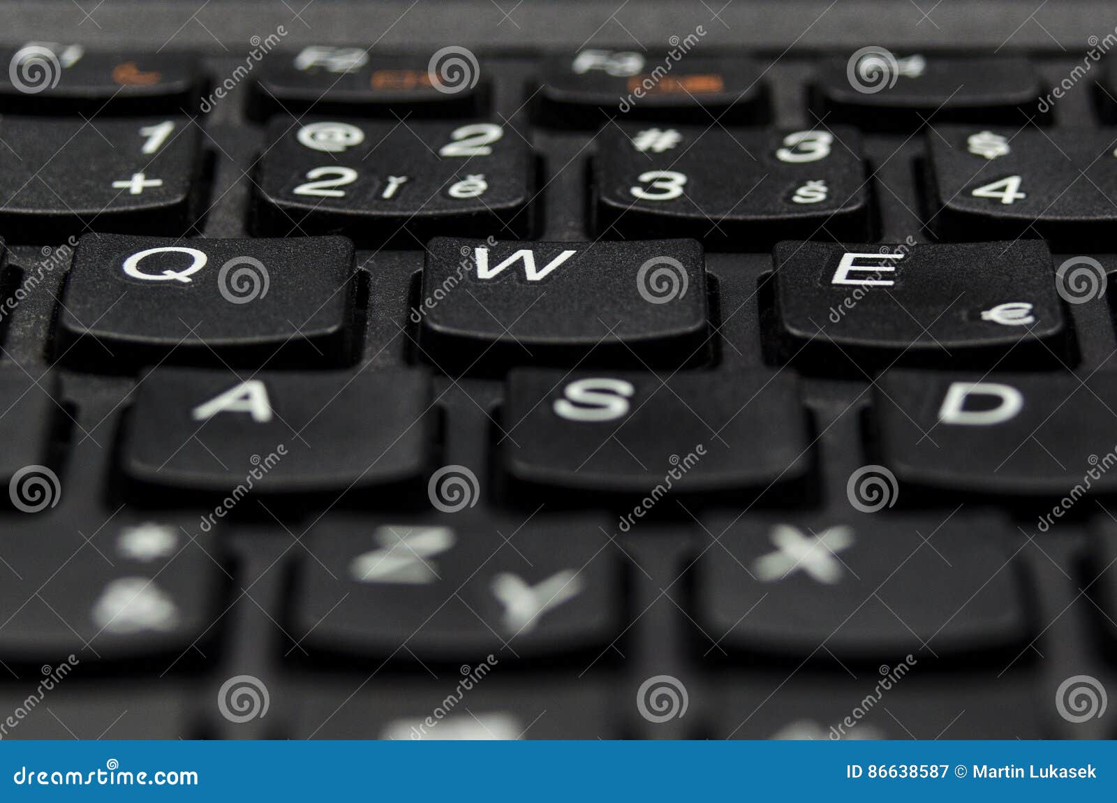 Detail Closeup View of Black Keyboard Key Letters Stock Image - Image ...
