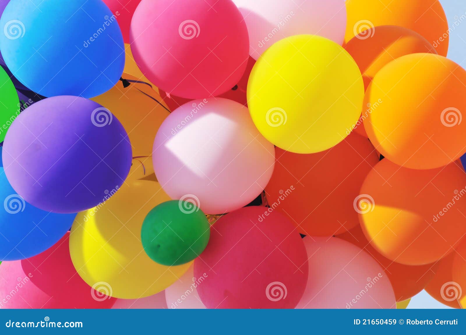 Detail of Cluster of Party Balloons Stock Image - Image of blue, orange ...