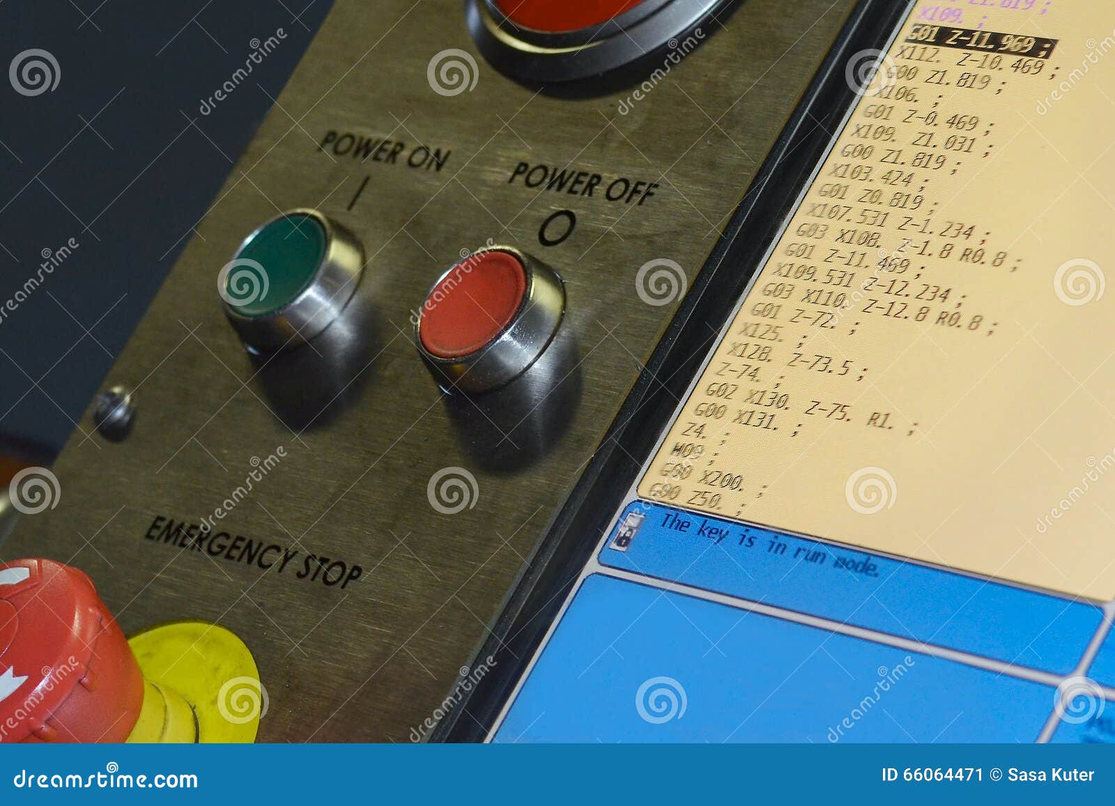 Detail of CNC Machine Monitor with Running G-code Program Stock Image ...