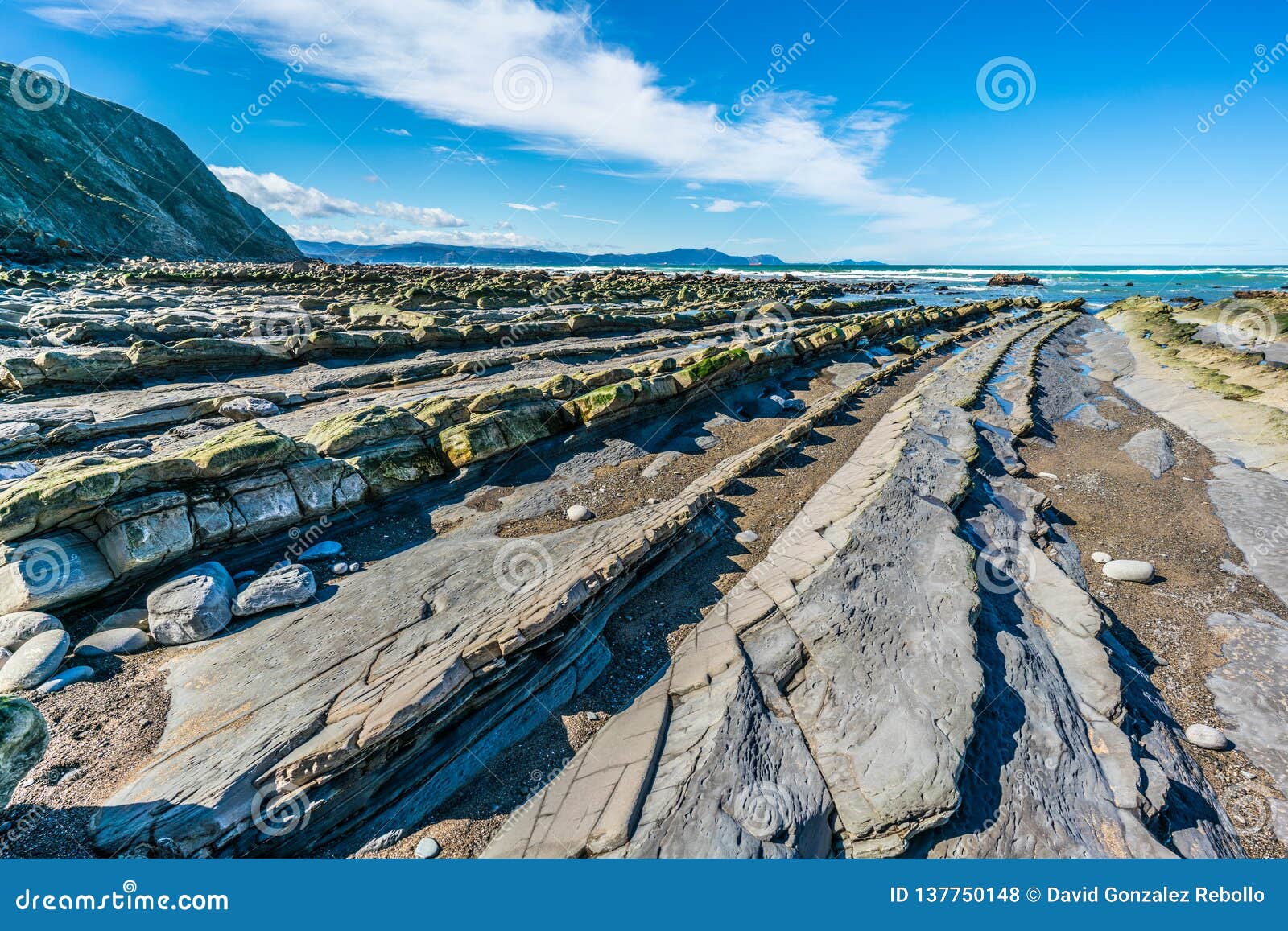 Detail of the Coast Cliffs in Basque Country Stock Photo - Image of ...