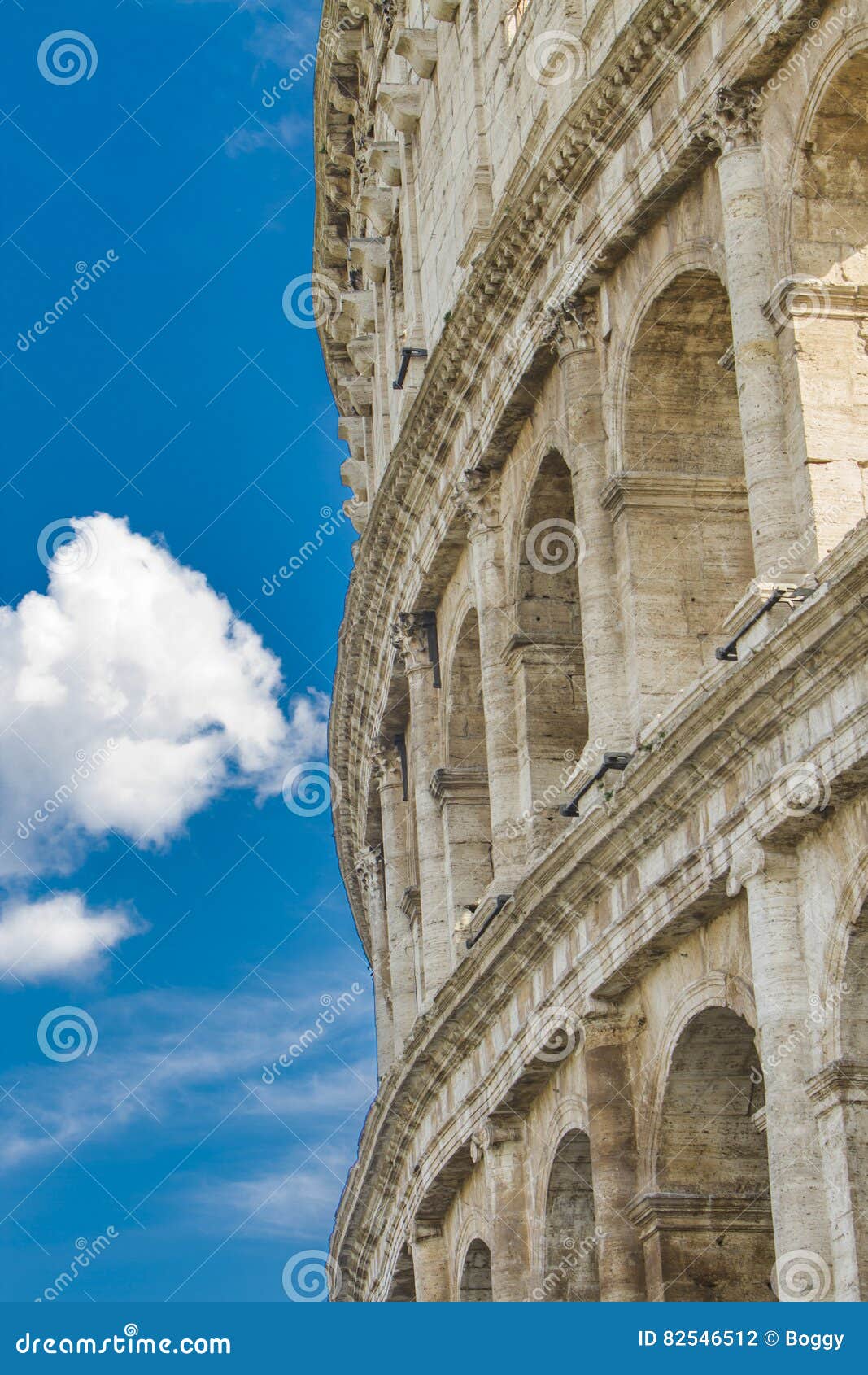 Detail Of The Colosseum In Rome With The Famous Inscription By Pope ...