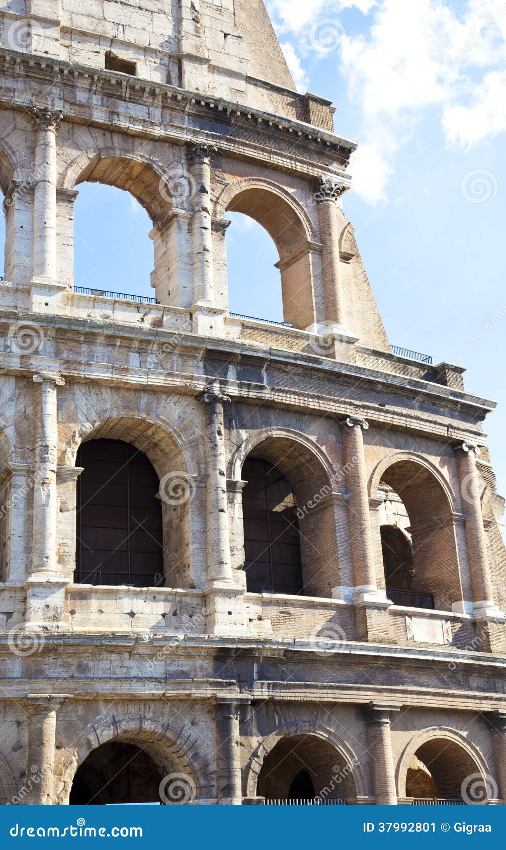 Detail Of The Colosseum In Rome With The Famous Inscription By Pope ...