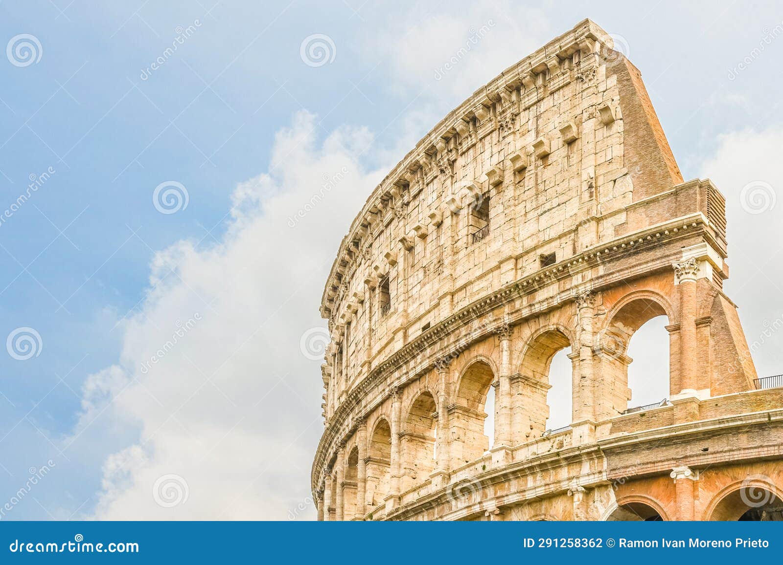 Detail of the Colosseum in Rome with Copy Space Stock Photo - Image of ...