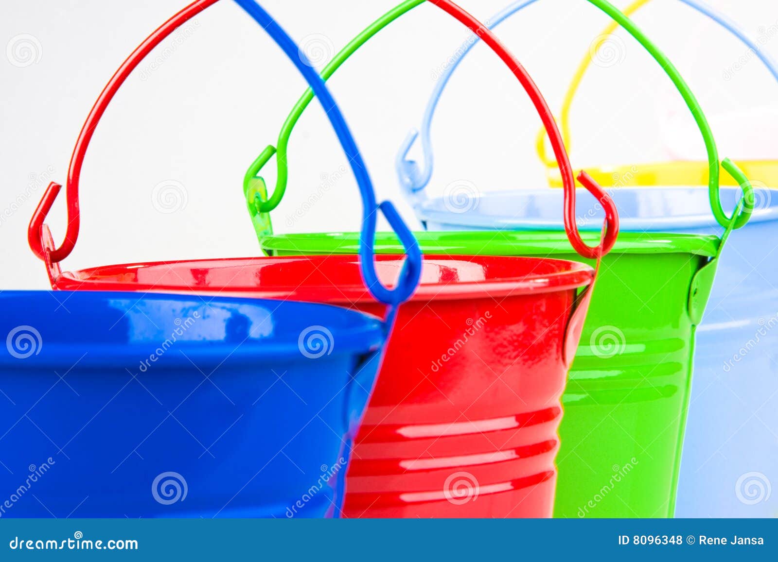 Coloured Buckets On The Floor Stock Photography | CartoonDealer.com ...