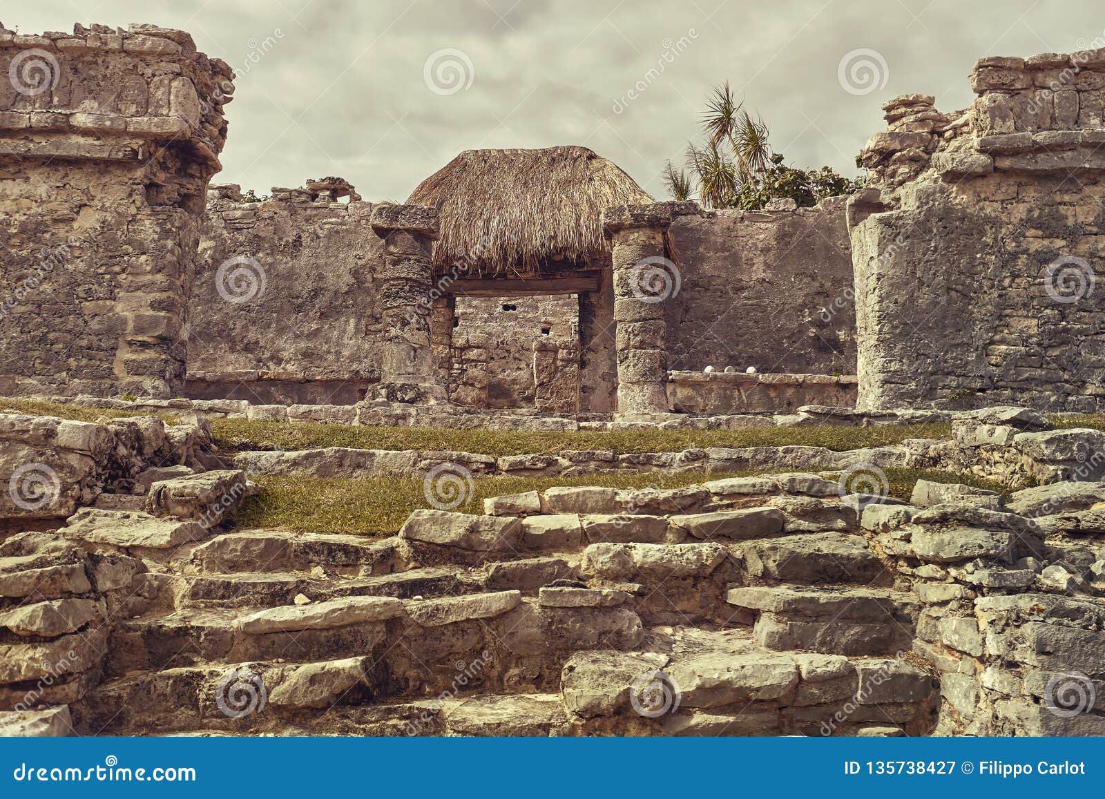 Mayan Columns stock image. Image of mayan, remains, culture - 135738427