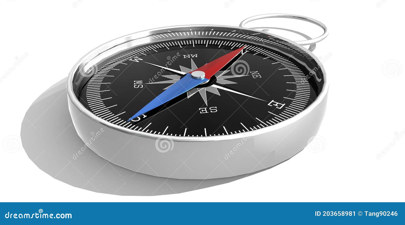 Detail of Compass with Blue and Red Needle Stock Illustration ...