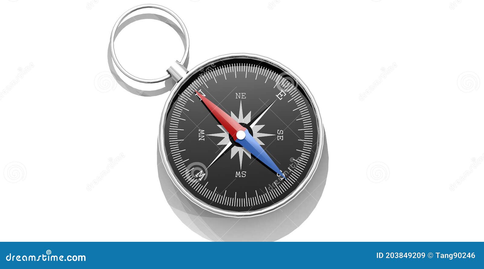 Detail of Compass with Blue and Red Needle Stock Illustration ...