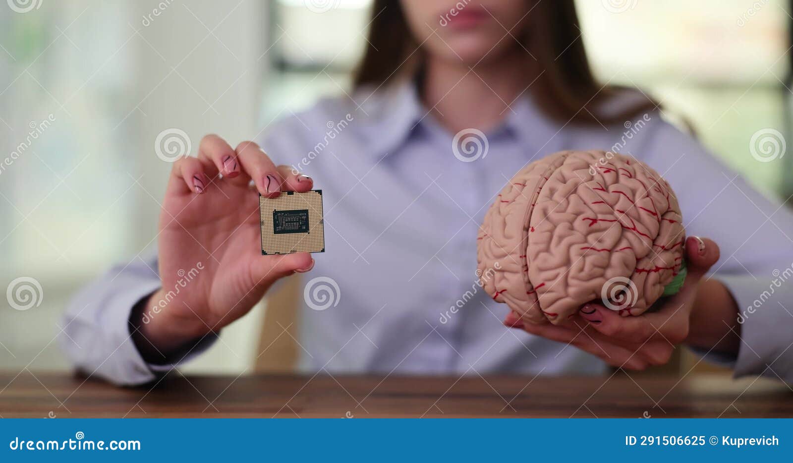 Detail of Computer Chip in Human Brain Stock Video - Video of interface ...