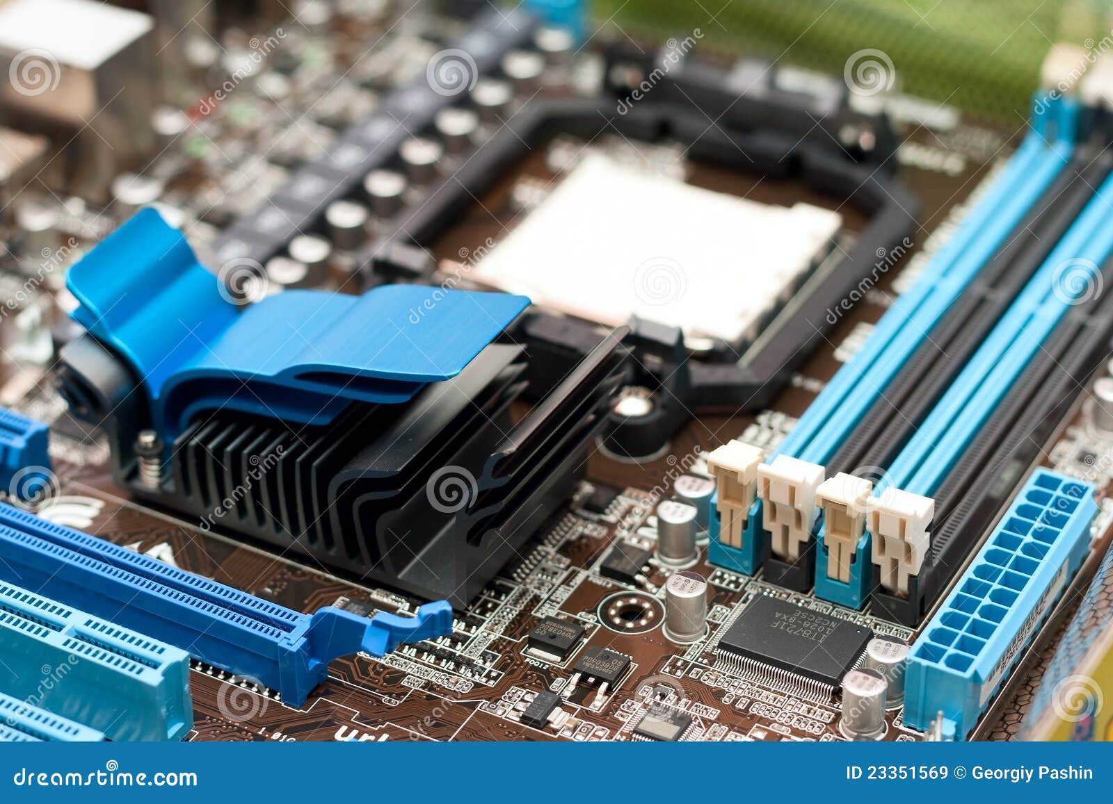 Detail of the Computer Motherboard Stock Image - Image of line, closeup ...