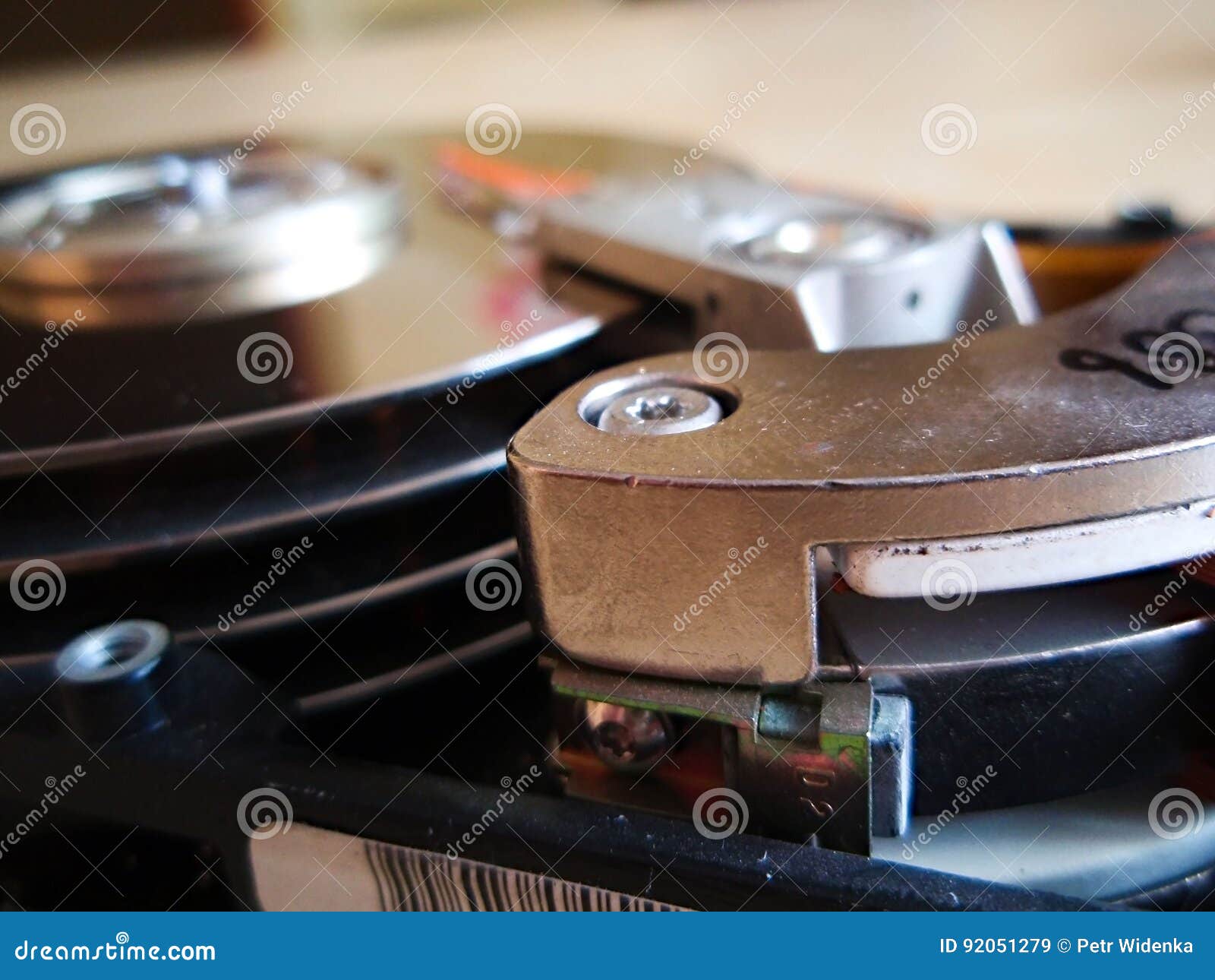 Detail Computer`s Harddisk from Side Stock Image - Image of ...