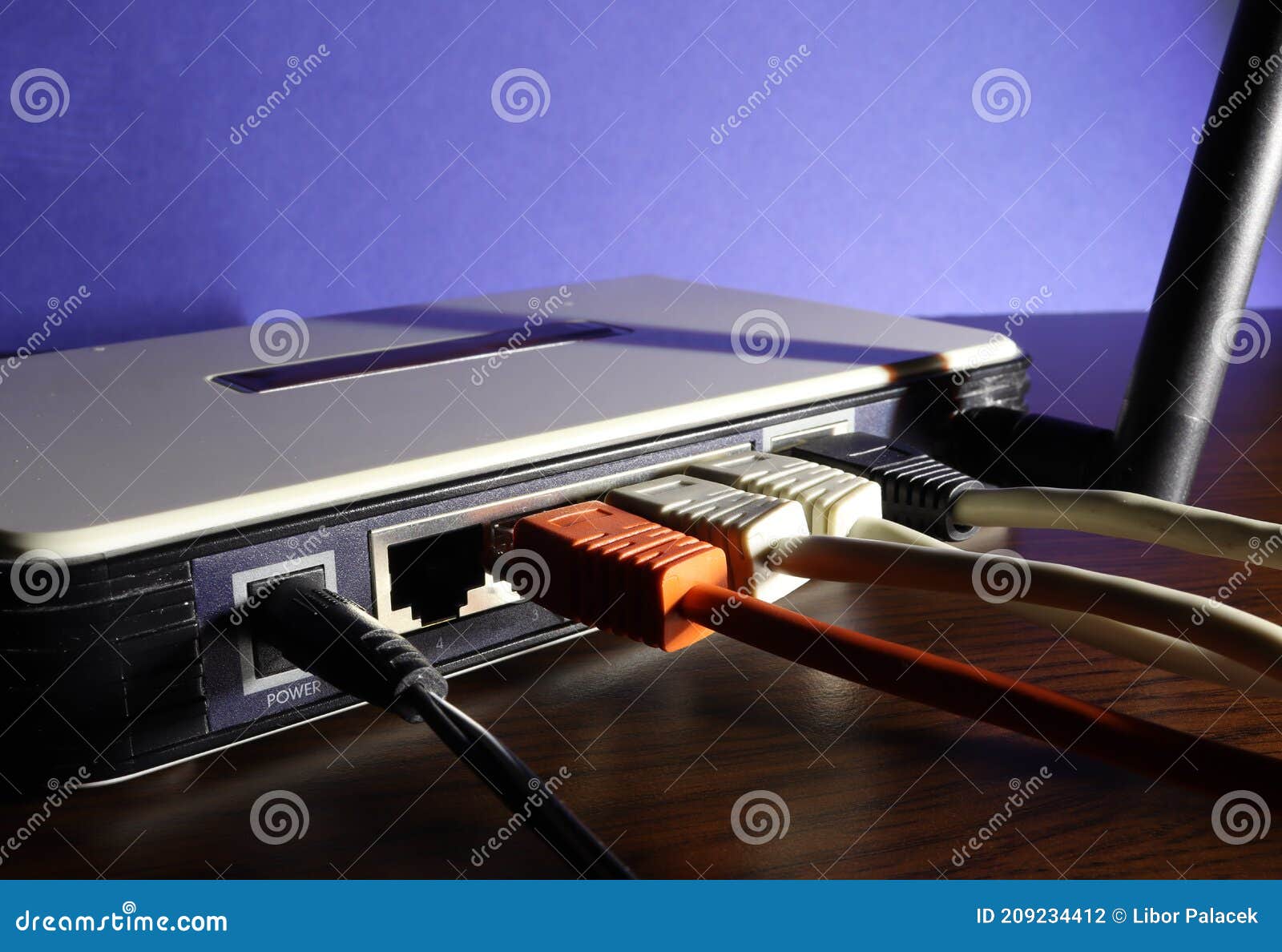 Detail of Connected Utp Cables To Wifi Router Stock Photo - Image of ...