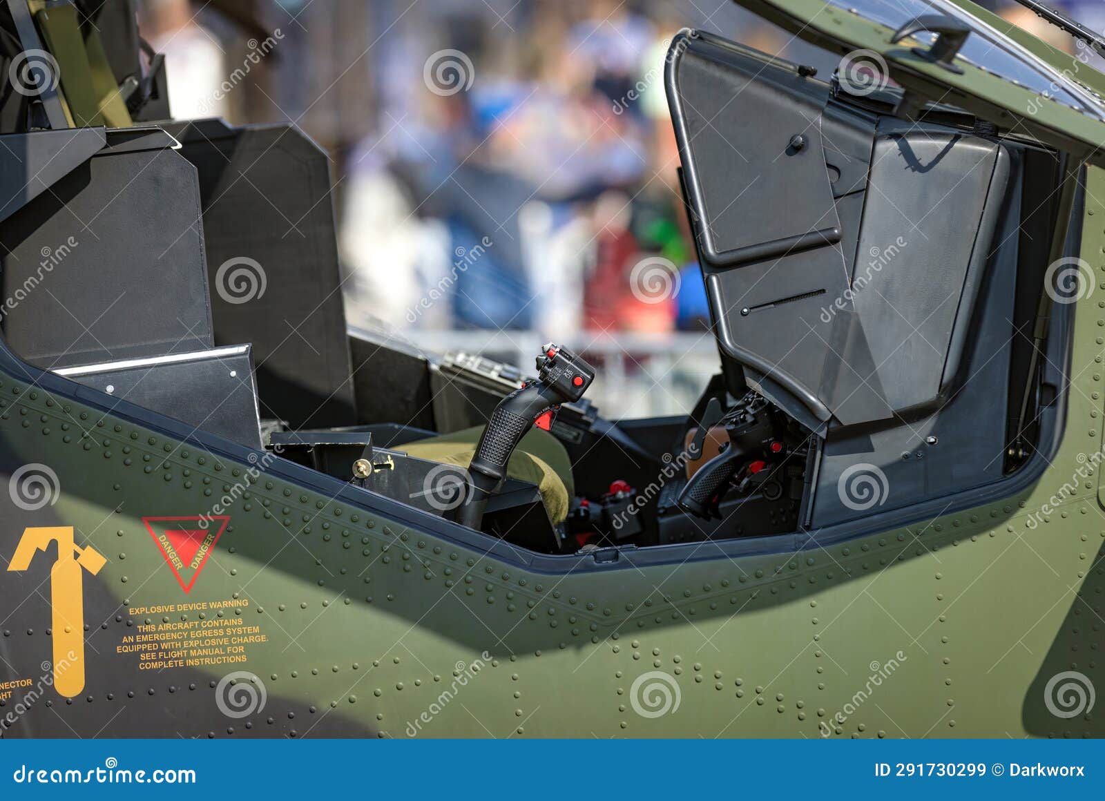 The Detail of the the Control Lever and Panel in the Cockpit of an ...