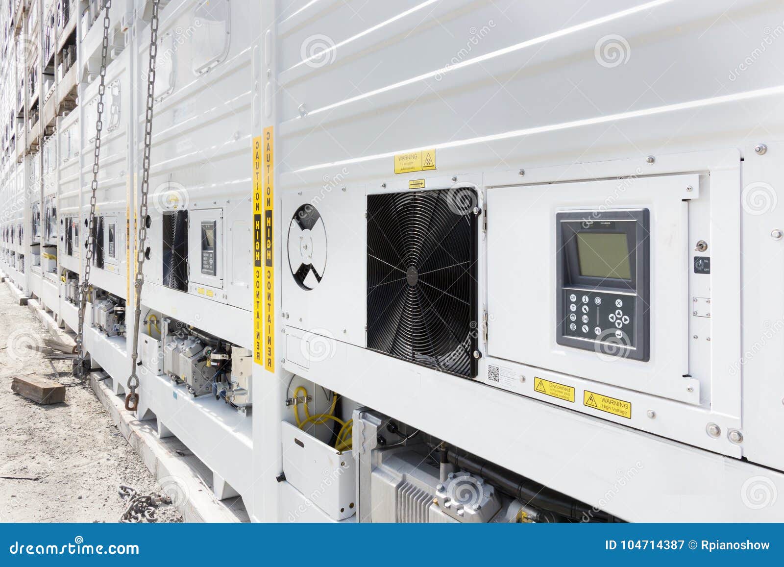 Rear View of Ship Containers. Stock Image - Image of business ...