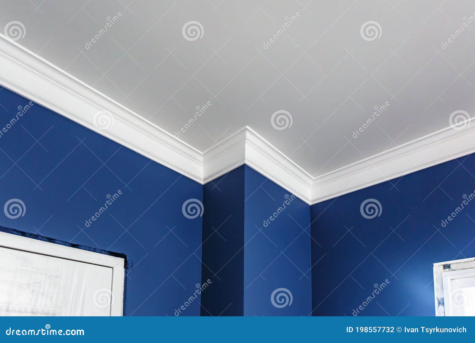 Detail of Corner Ceiling with Intricate Crown Molding Stock Photo ...