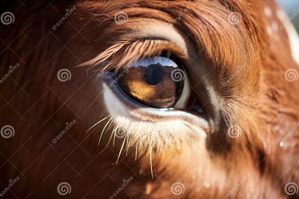 Detail of Cows Eye in a Close-up Stock Photo - Image of nature, white ...