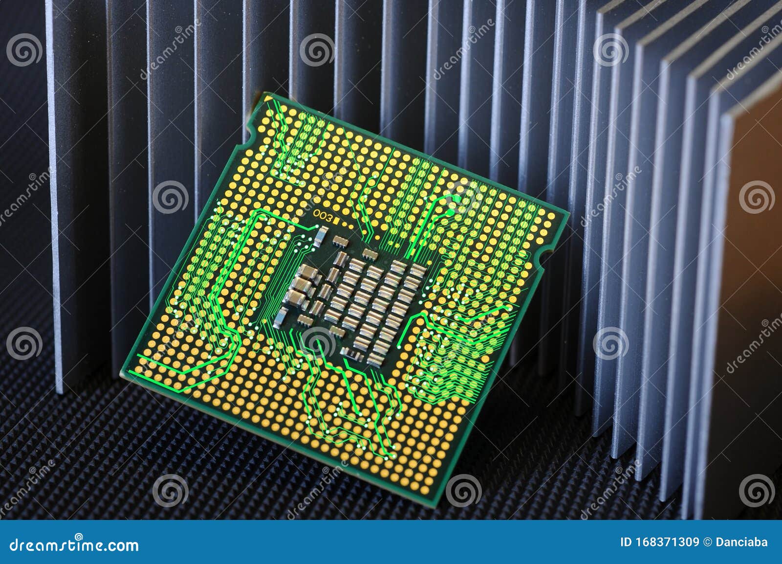 Chip CPU Processor Processor With The Underside, On A Black Background ...