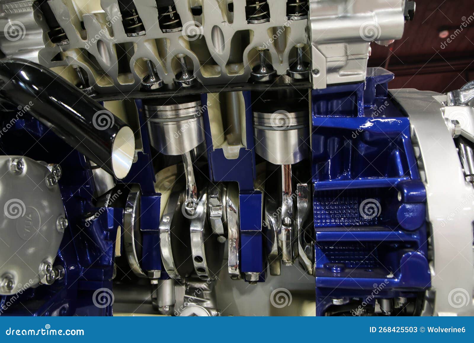 Detail of the Cross-section of the Petrol Combustion Engine Stock Image ...