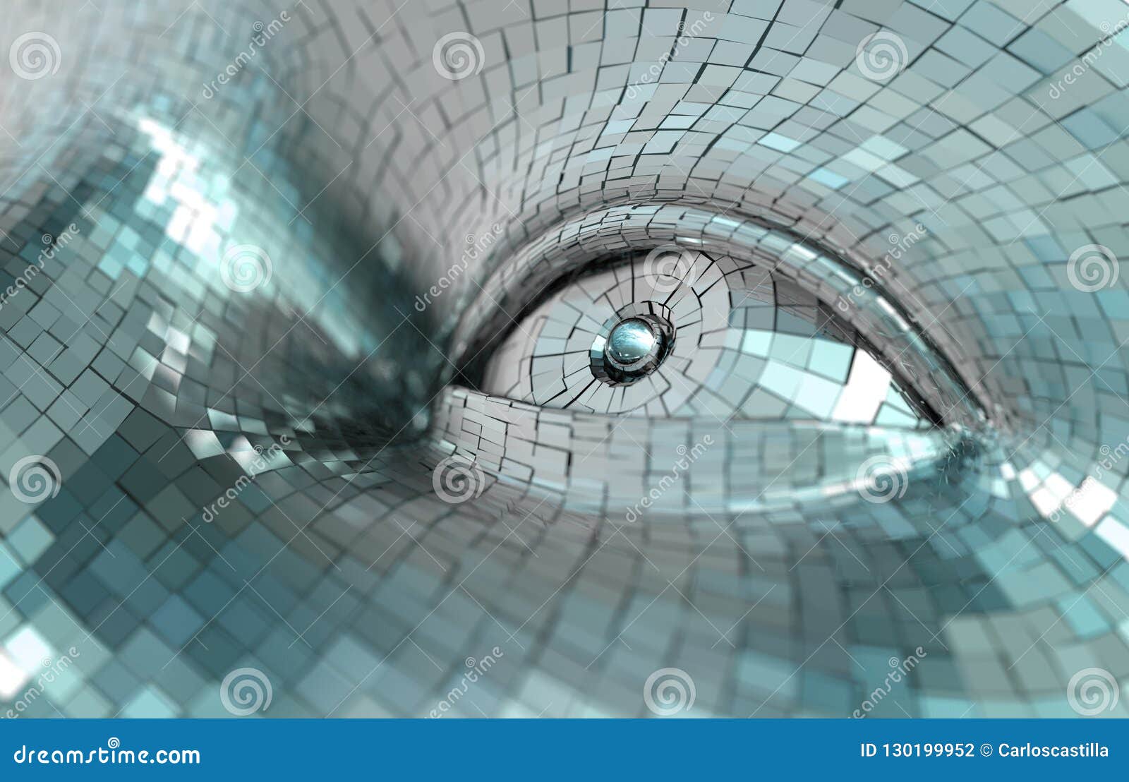 Detail of Cyborg Eye and Robot.3d Illustration Stock Illustration ...