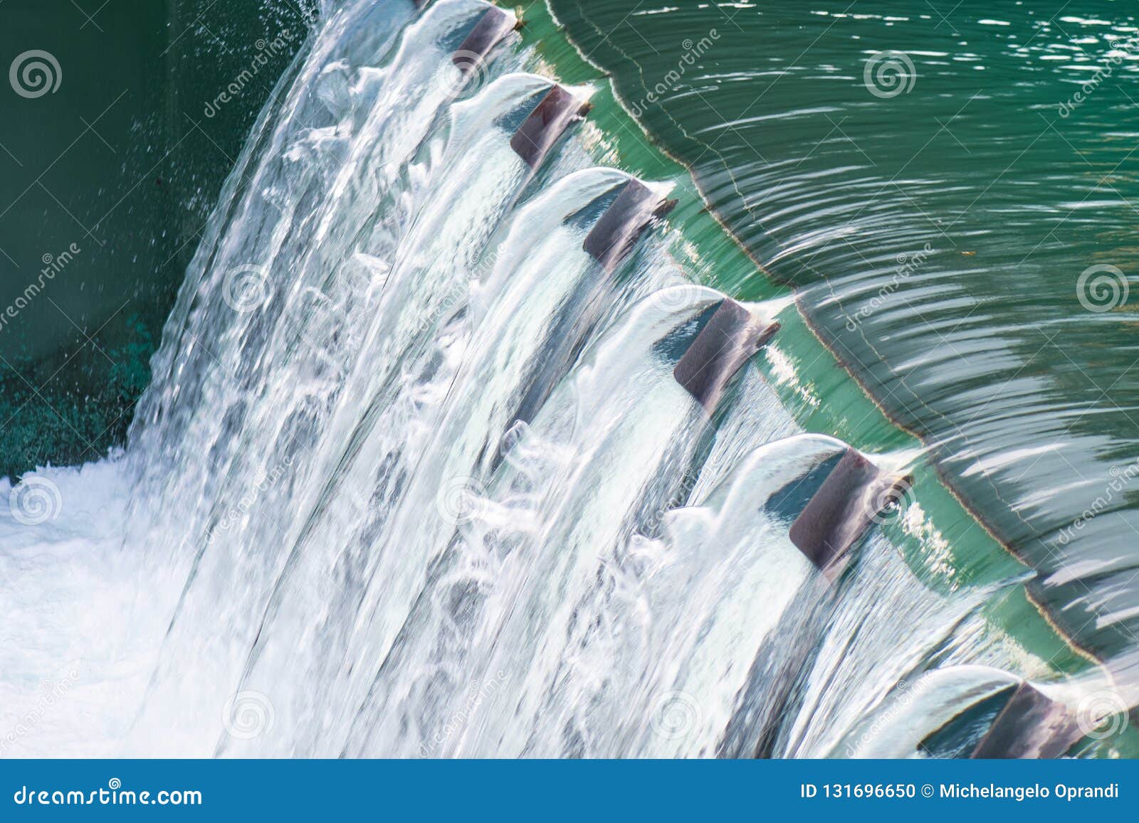 Detail of a Dam with Flowing Water Stock Photo - Image of flow, weir ...