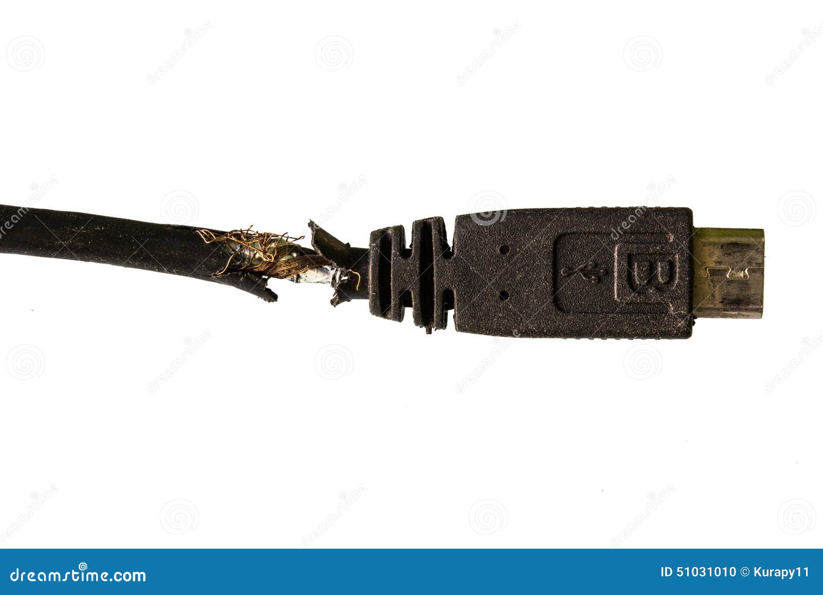 Detail of a damaged cable. stock photo. Image of string - 51031010