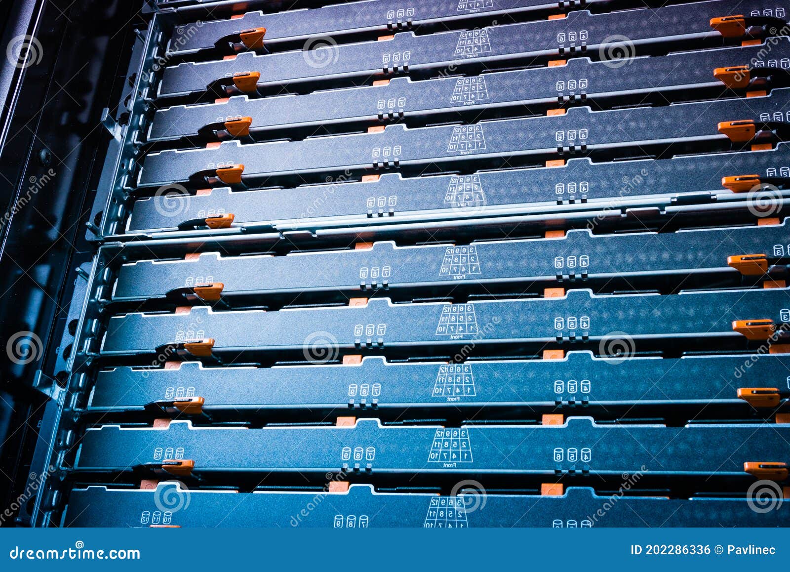 Detail of Data Center with Hard Drive Array Stock Photo - Image of ...